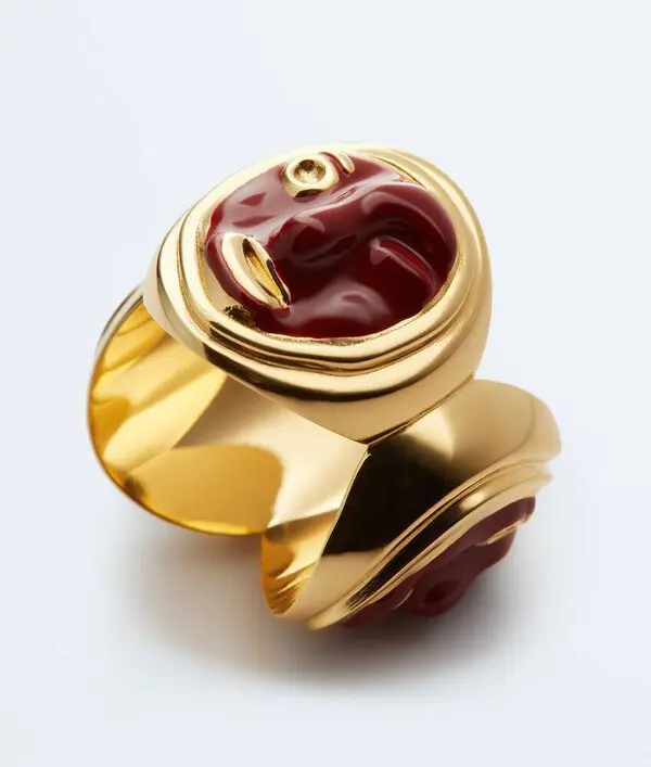 Bottega Veneta Abstract Face Ring