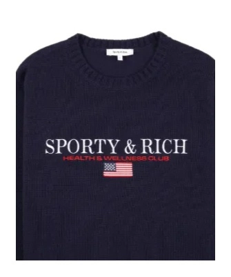 SPORTY  RICH Sporty & Rich Nautical Graphic Crewneck Sweatshirt