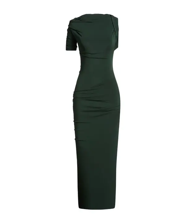 Jacquemus Draped Sleeveless Boat Neck Sheath Dress