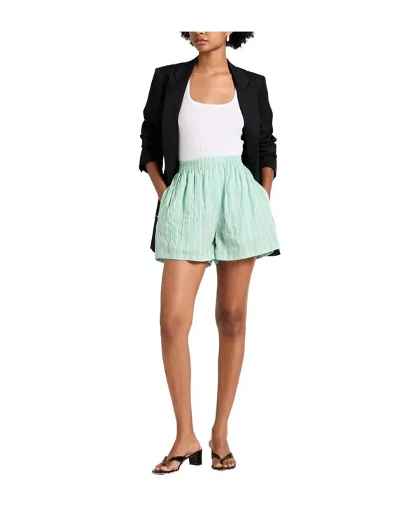 Balenciaga Striped Twill Bermuda Shorts