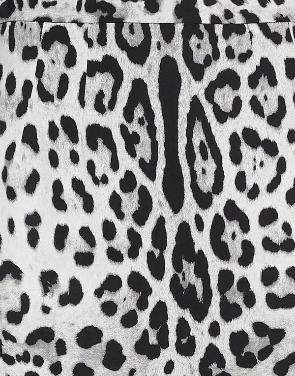 Dolce & Gabbana Leopard Print Crepe Pencil Midi Skirt