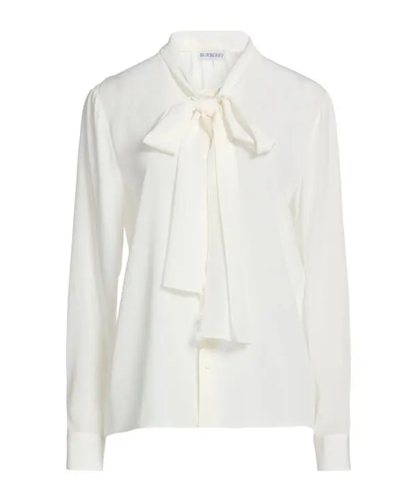 Burberry Silk Crepe Bow Blouse