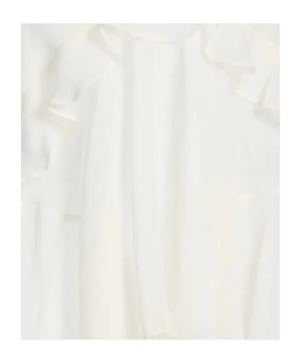 Isabel Marant Étoile Sleeveless Ruched Crepe Top With Ruffles - Ivory