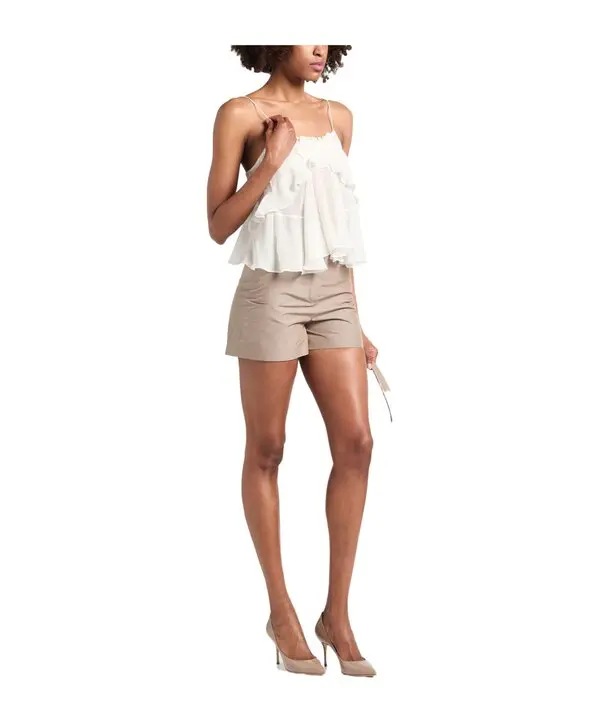 Isabel Marant Étoile Sleeveless Ruched Crepe Top With Ruffles - Ivory