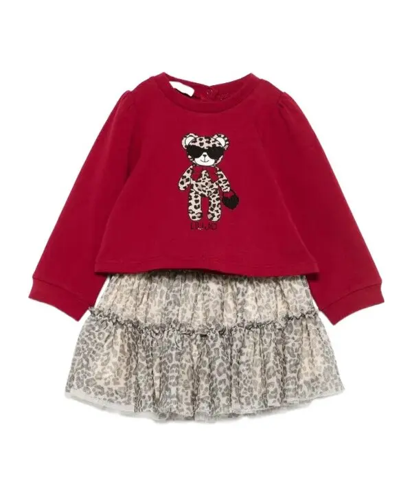 Liu Jo Ruffled Leopard Print Skirt Set - Red