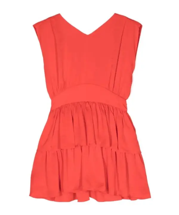 Liu Jo Ruffled V-neck Sleeveless Dress