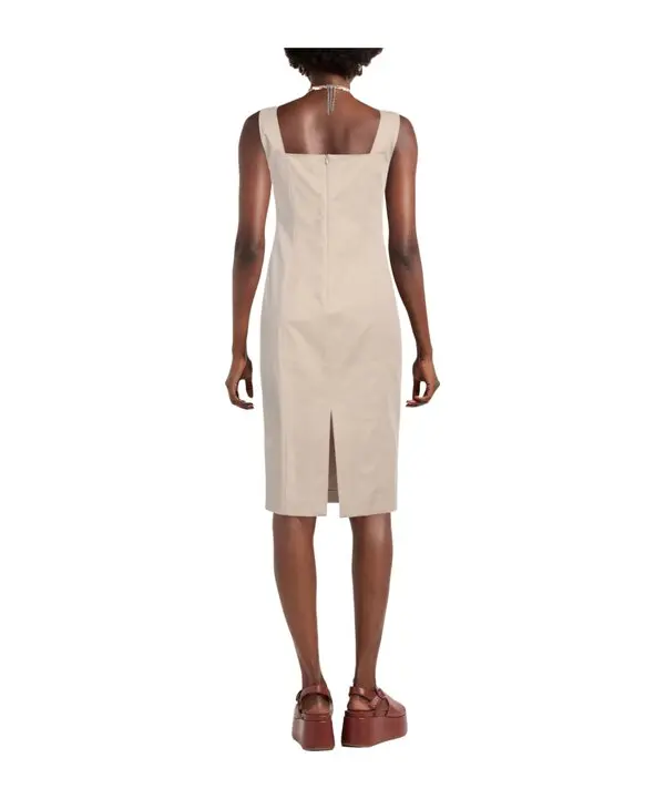 Max Mara Sleeveless Crewneck Twill Dress