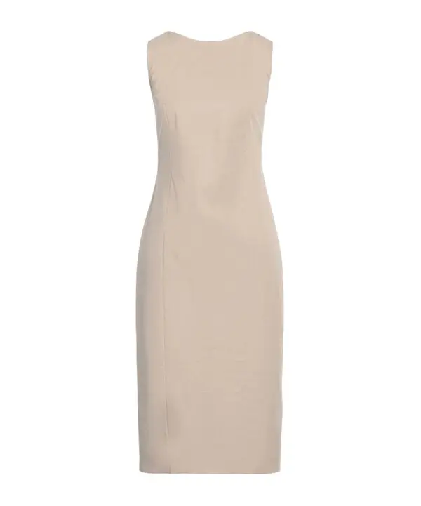 Max Mara Sleeveless Crewneck Twill Dress - Nude