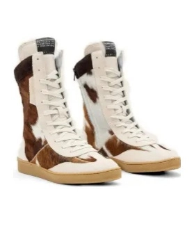 ALLSAINTS Louise Cow-print Calf Hair High-top Sneakers