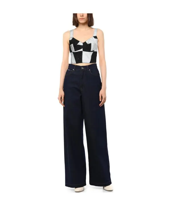 Dolce & Gabbana Color Block Jacquard Bustier