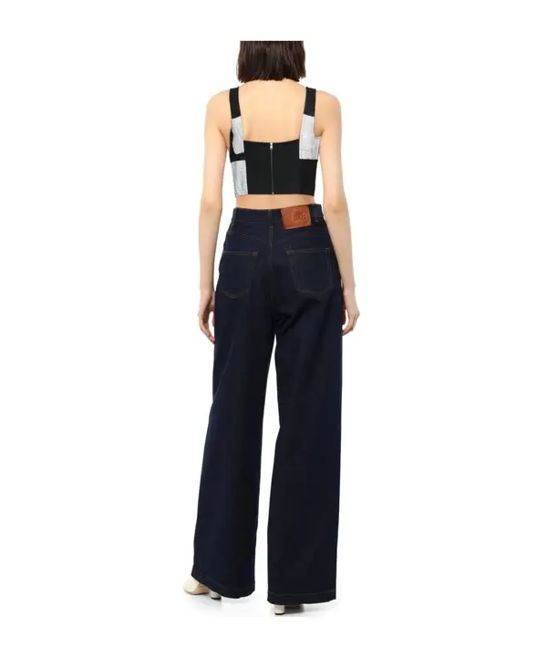 Dolce & Gabbana Color Block Jacquard Bustier
