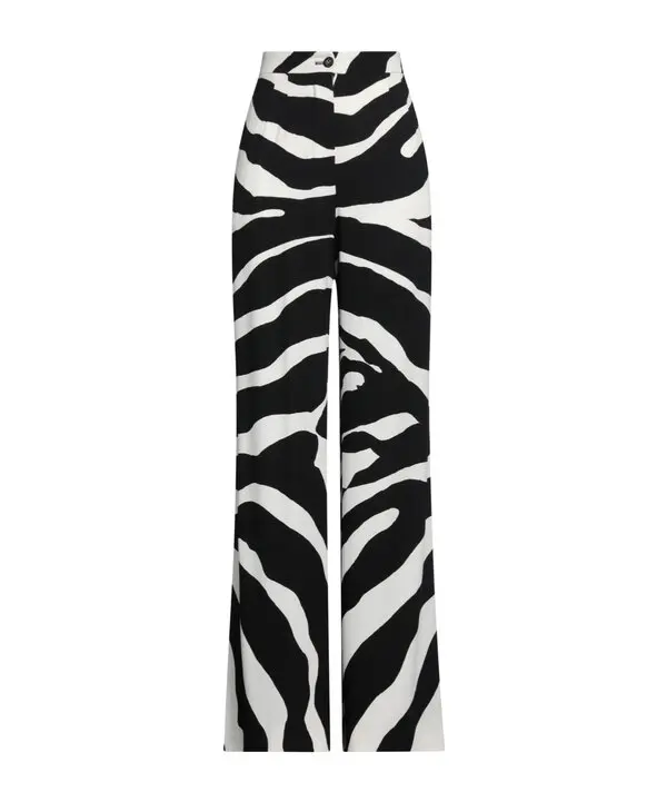 Dolce & Gabbana Zebra Print Wide Leg Trousers - White