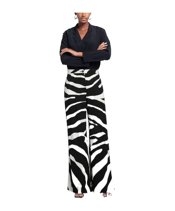 Dolce & Gabbana Zebra Print Wide Leg Trousers