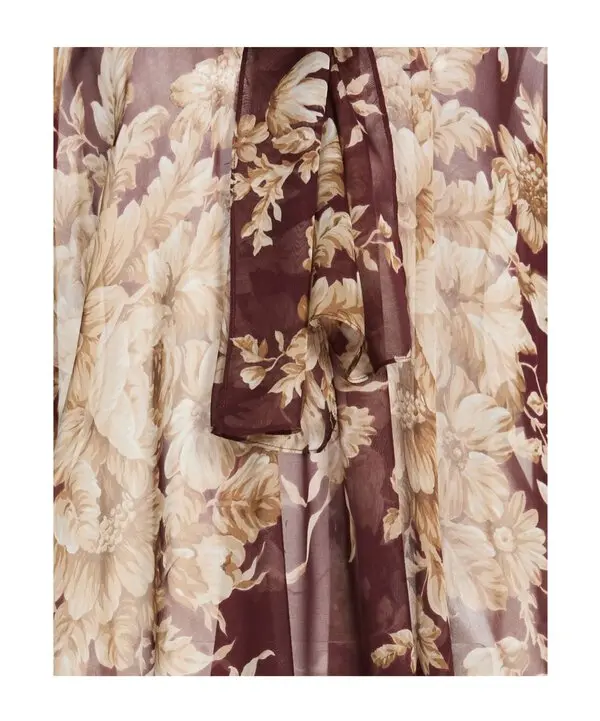 Dolce & Gabbana Floral Print Chiffon Bow Shirt