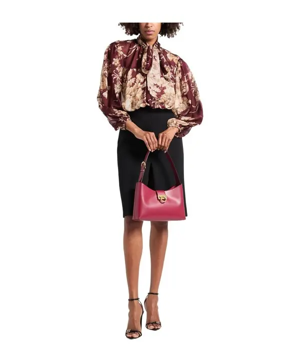 Dolce & Gabbana Floral Print Chiffon Bow Shirt
