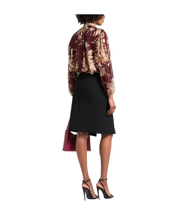 Dolce & Gabbana Floral Print Chiffon Bow Shirt