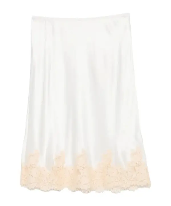 DÔEN Elowette Lace Midi Skirt - White