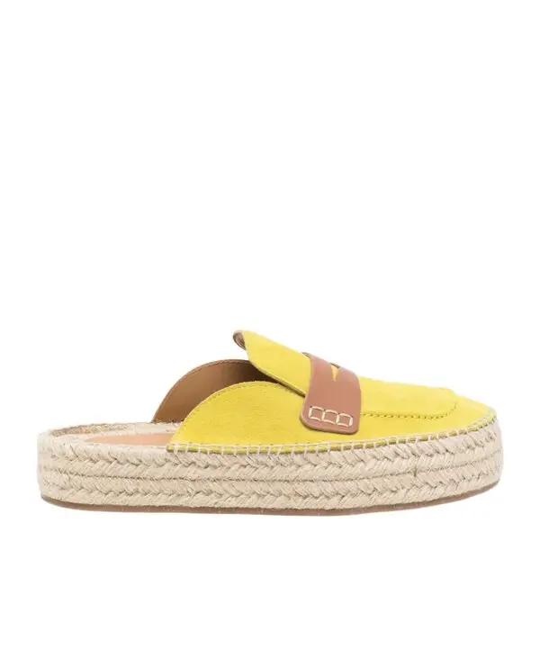 J.W.ANDERSON Suede Flat Straw Sandals - Nude