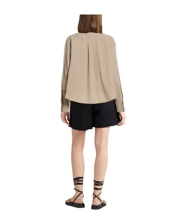 Brunello Cucinelli Striped Cotton Poplin Long Sleeve Shirt