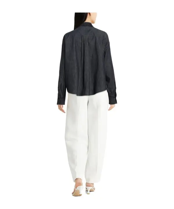 Brunello Cucinelli Sequined Embellished Denim Shirt Jacket