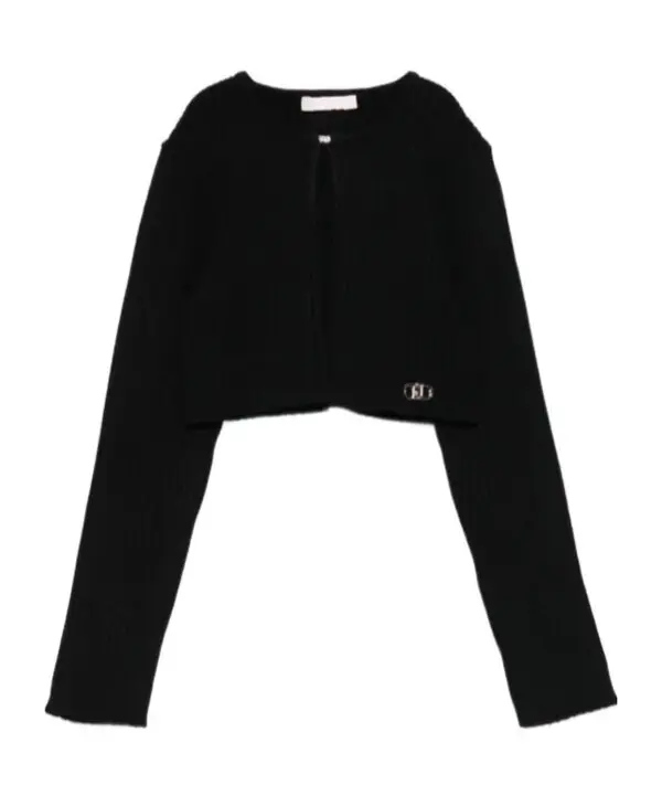 Liu Jo Ribbed Cardigan With Logo Detail