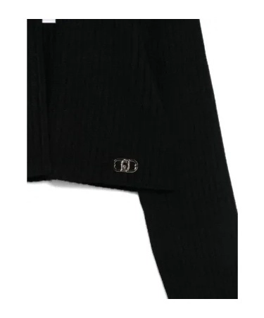 Liu Jo Ribbed Cardigan With Logo Detail