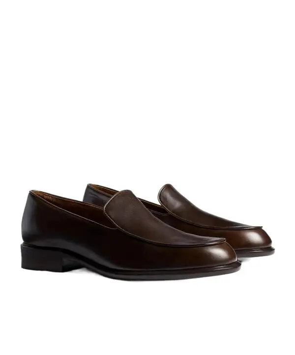 Khaite Miles Leather Loafers