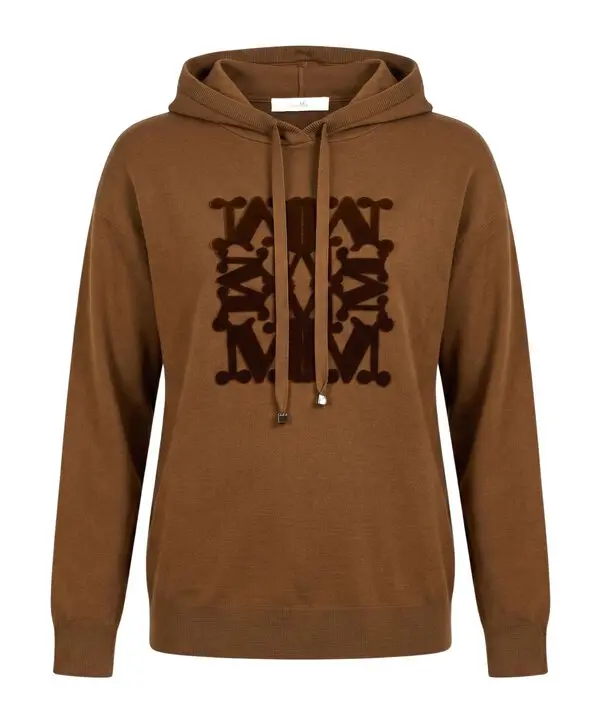 Max Mara Printed Wool Hoodie - Brown