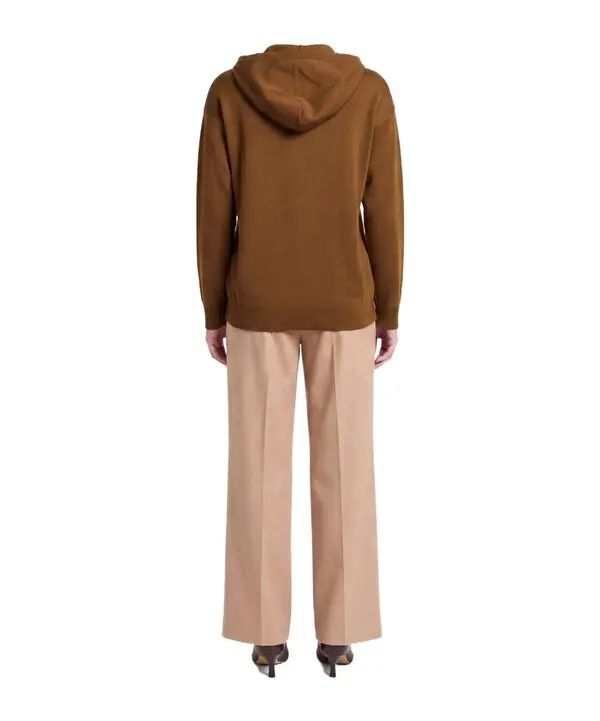 Max Mara Printed Wool Hoodie - Brown