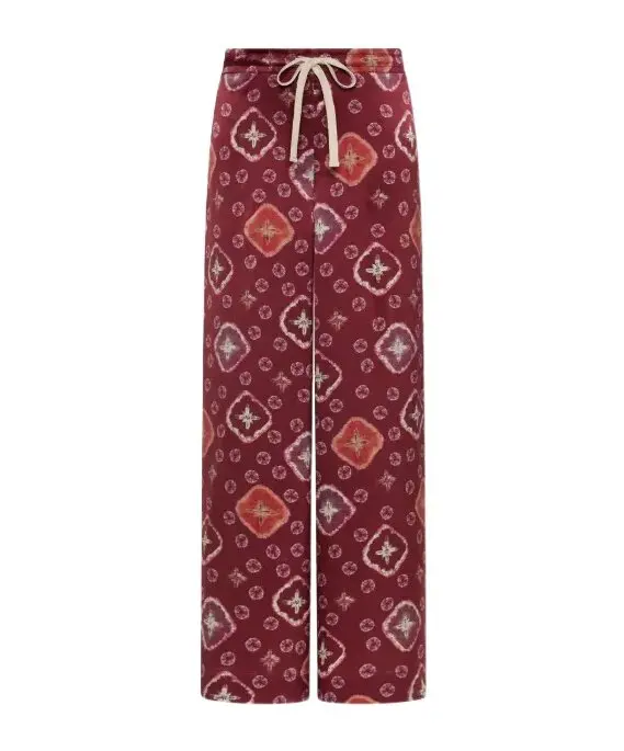 The Upside Miri Kato Printed Silk Wide-leg Trousers - Red