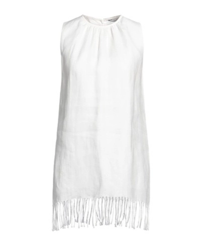 Max Mara Sleeveless Linen Jacket With Fringes