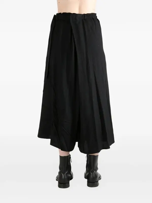 Yohji Yamamoto Wrap-design Sunburst-pleat Skirt