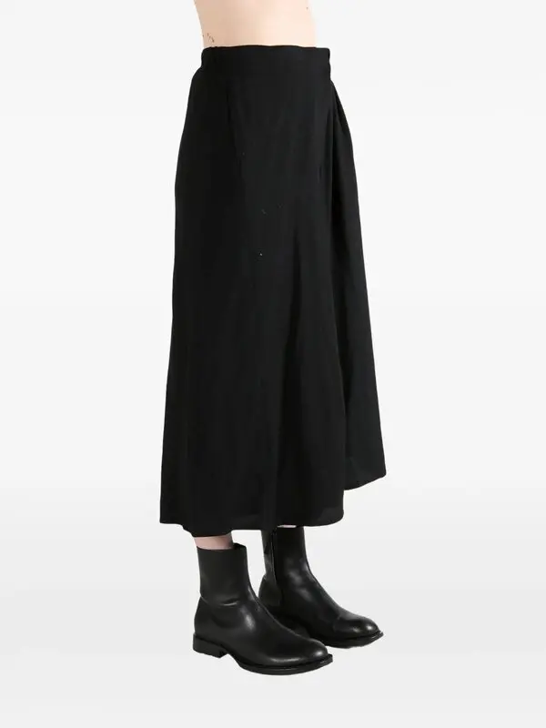 Yohji Yamamoto Wrap-design Sunburst-pleat Skirt