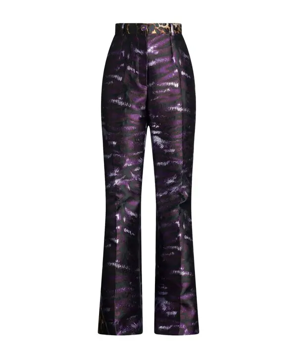 Dolce & Gabbana Color Blocked Flared Trousers - Purple