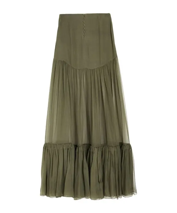 Saint Laurent Simple Solid-colored Flare Skirt