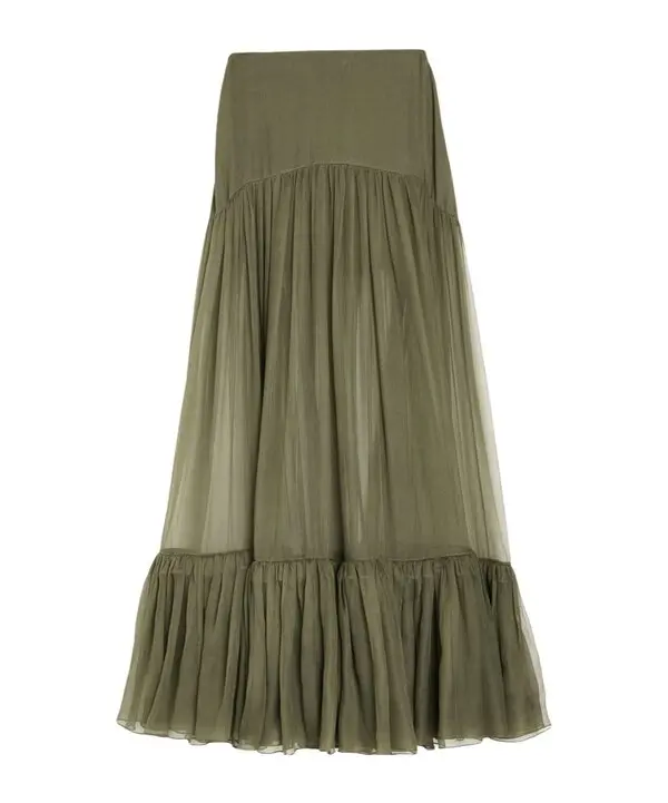 Saint Laurent Simple Solid-colored Flare Skirt