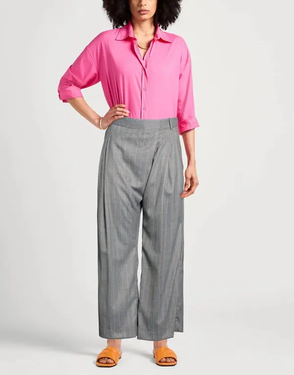 GANNI Wide Leg Striped Trousers