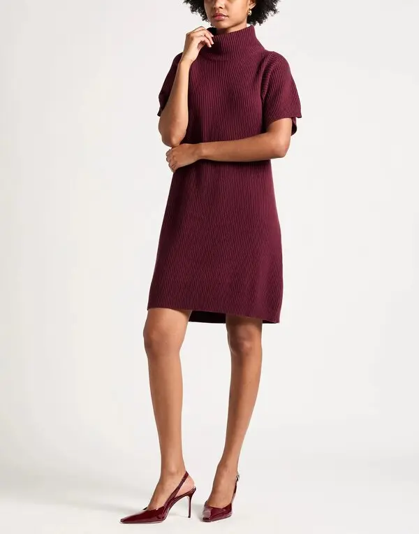 Brunello Cucinelli Ribbed Knit Turtleneck Midi Dress