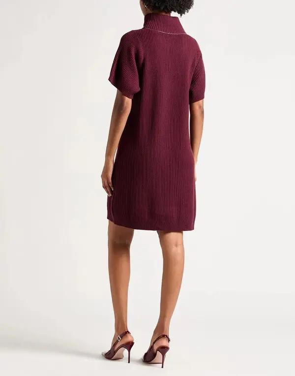Brunello Cucinelli Ribbed Knit Turtleneck Midi Dress