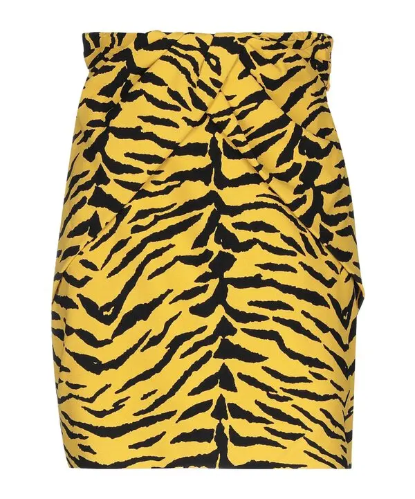 Saint Laurent Zebra Print Crepe Mini Skirt