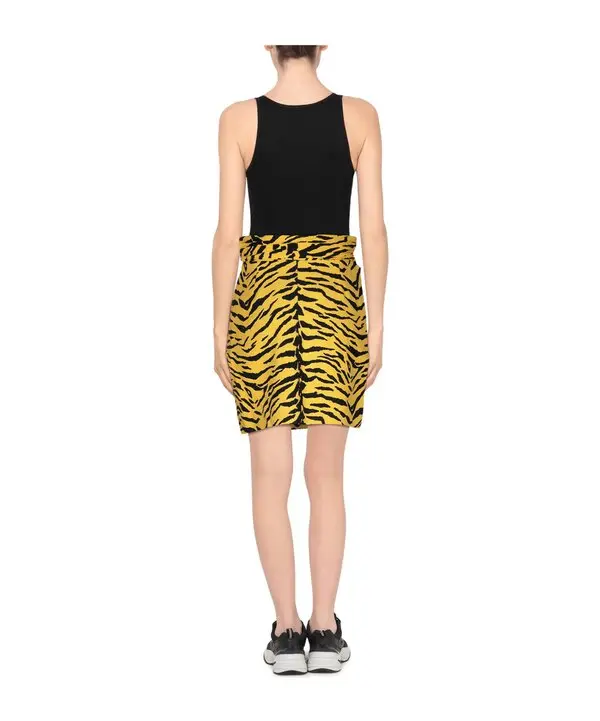 Saint Laurent Zebra Print Crepe Mini Skirt