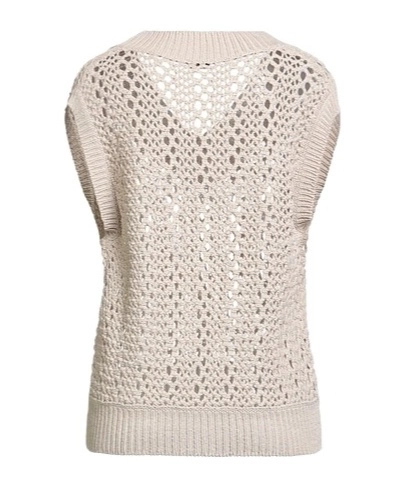 Brunello Cucinelli Minimalist Vneck Shortsleeve Knit Top