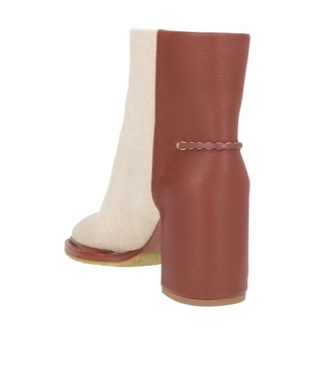 Chloé Block Heel Two-tone Ankle Boots - Brown