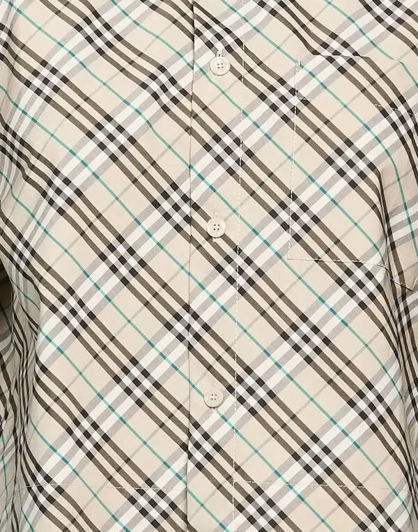 Burberry Short-sleeve Checkered Poplin Shirt With Embroidered Logo