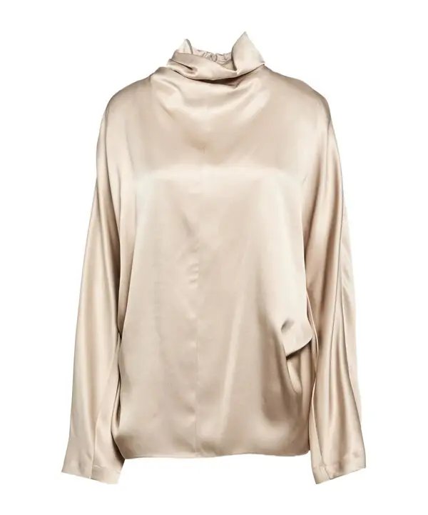 Brunello Cucinelli Silk Turtleneck Long Sleeve Top