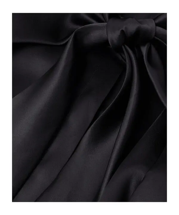 Loro Piana Lydie Silk Satin Shirt With Scarf Detail