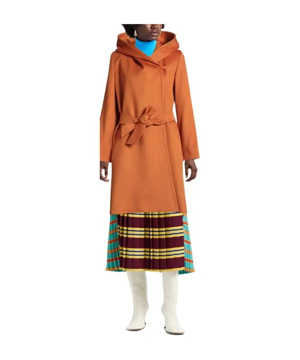 Max Mara Minimalist Solid-color Hooded Coat