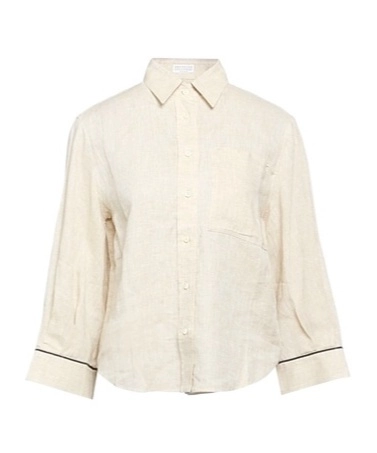 Brunello Cucinelli Linen Shirt With Appliqués