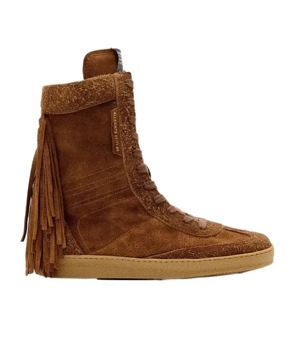 ALLSAINTS Louise Fringe Detail Sneakers - Brown