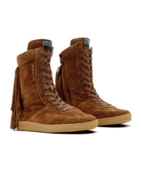 ALLSAINTS Louise Fringe Detail Sneakers - Brown